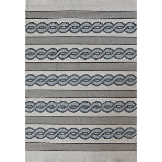 Libby Langdon Ivory/Spa Cable Knit Indoor/Outdoor Area Rug - Bed Bath ...