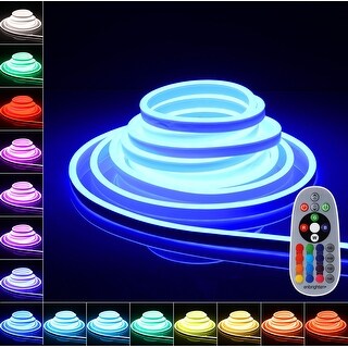 50FT LED Neon Rope Lights Outdoor, IP67 Waterproof, AC 120V - On Sale ...