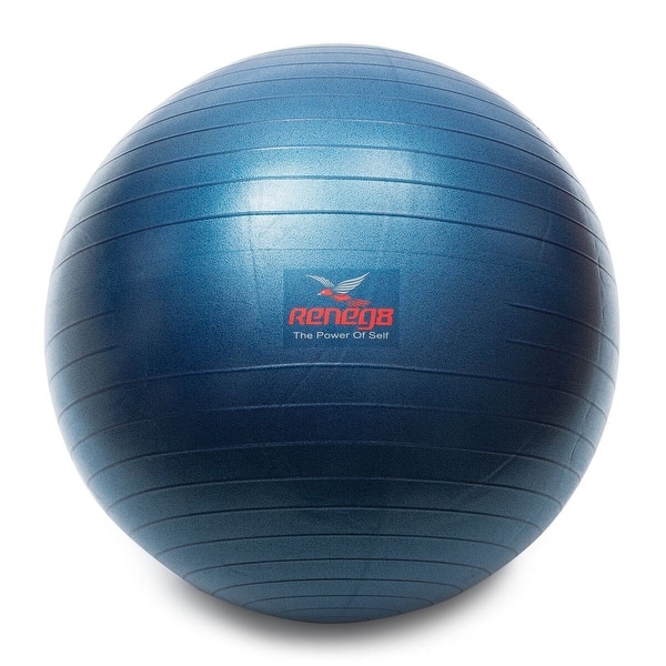 Blue Yoga Ball with Air Pump - 25.6" - Bed Bath & Beyond - 31868073