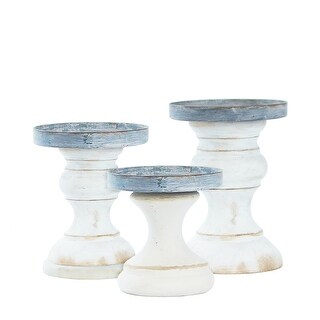 VIP Wood 11 in. White Candle Holders Set of 3 - Bed Bath & Beyond ...