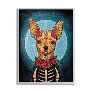 Stupell Day of Dead Chihuahua Framed Giclee Art Design by Pat Cockrell ...