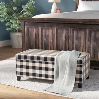Roomfitters Upholstered Storage Ottoman with Lift-Top Compartment and ...
