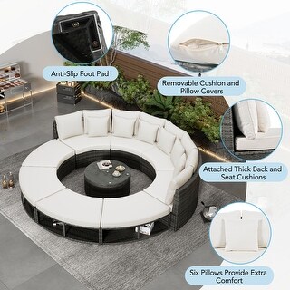 Surround Sectional Sofa Sets Rattan Wicker Sectional Seating Groups 9 ...