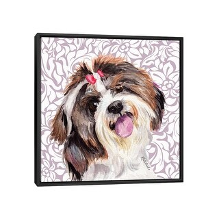 iCanvas "Shih Tzu With Bow" by Jennifer Redstreake Framed Canvas Print ...