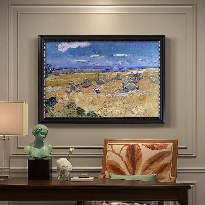 Wheat Field with Reaper Auvers 1888-Vincent van Gogh-Custom Framed ...