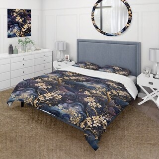 Designart "Subdued Moonlight Moody Patterns I" Cottage Bedding Set With ...