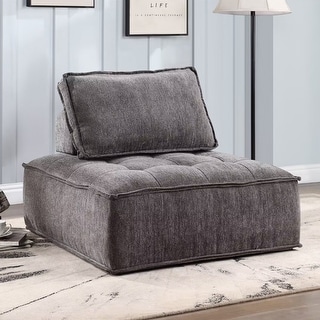 Grey Upholstered Seating Armless Accent Chair Oversized Leisure Sofa ...