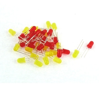40pcs 2 Terminals Round Top Red Yellow Diffused Light Emitting Diode ...