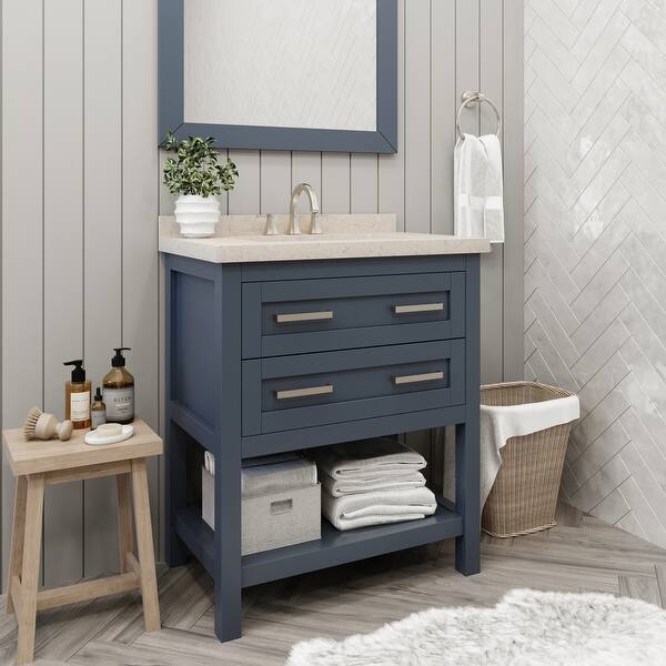 Easton 30 inch Blue-Grey Single Sink Bathroom Vanity - Bed Bath ...