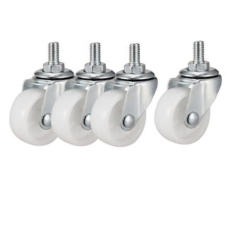 1.5" Swivel Caster Wheel PP Threaded Stem M8 x 15mm 33lb Capacity 4Pcs ...