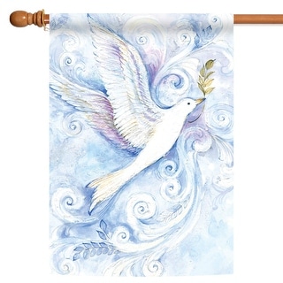 White and Blue Dove of Peace Outdoor House Flag 40" x 28" - Bed Bath ...