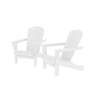 Adirondack Chair with Curved Back Slats & Waterfall Front, White - Bed ...