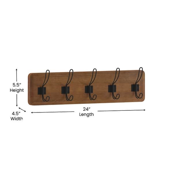 Wall Mounted Storage Rack with Upper Shelf and Storage Hooks - Bed Bath ...