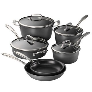 Gourmet 10 Pc Hard Anodized Aluminum Nonstick Cookware Set - Bed Bath ...