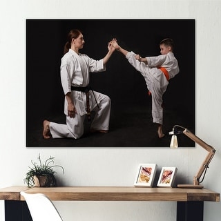 Designart "Karate Kick Training" Martial Arts Wall Art - Bed Bath ...
