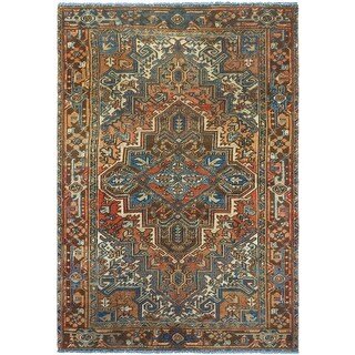 Fine Vintage Distressed Meyramgu Rust/Brown Rug - 5'3" x 7'7" - Bed ...