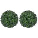 HOMCOM Set of 2 16.5 Inch Artificial Plant Topiary Balls, UV-protected ...