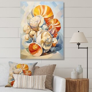 Designart "Cubist Colorful Seashells" Seashell Canvas Print - Bed Bath ...
