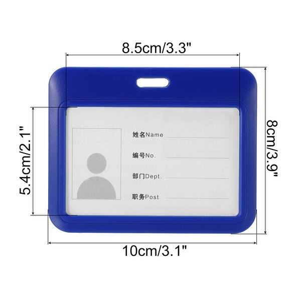 5Pcs ID Badge Holders 3.1x3.9Inch Horizontal Name Tags ABS Slide Cover ...