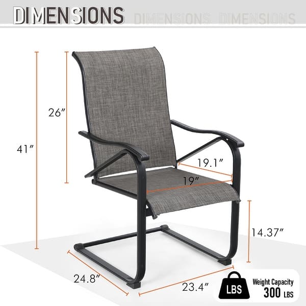 Patio Chairs C Spring Motion Textilene Metal Chairs Weather Resistant ...