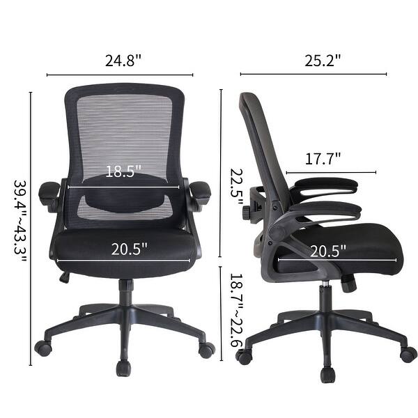 Ergonomic Adjustable Height Office Chair with Flip-Up Arms - Bed Bath ...