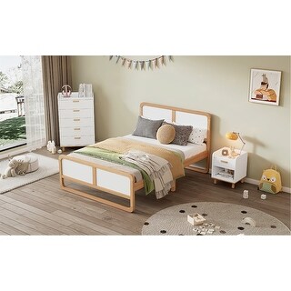 Sturdy Solid Wood Platform Bed for All Ages with Multiple Features ...