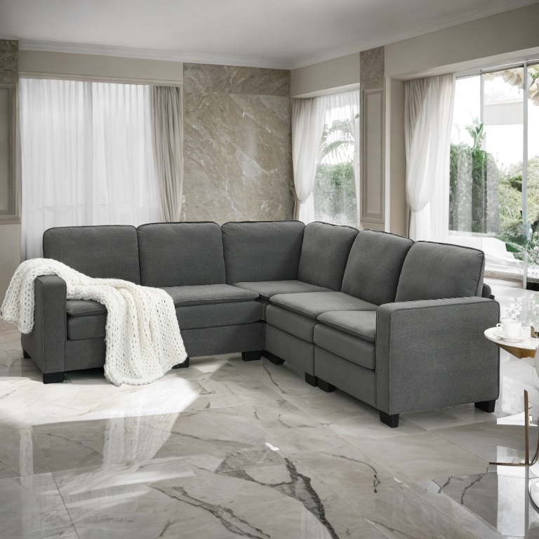 89 89 Oversized Velvet Sectional Sofa Large L Shaped Upholstered with Double Cushions 5 Seat Cloud Corner Couch Grey Bed Bath Beyond 42146722