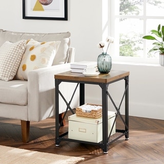 VASAGLE Metal Frame Bedside Table 45 x 45 x 55 cm, Steel Frame ...
