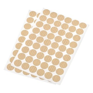 21mm Dia PVC Self Adhesive Screw Hole Cover Stickers Oak 4Sheet/216pcs ...