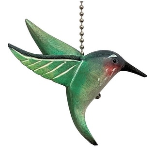 Green Hummingbird Ceiling Fan Pull Three Dimensional Painted Wood 4 ...