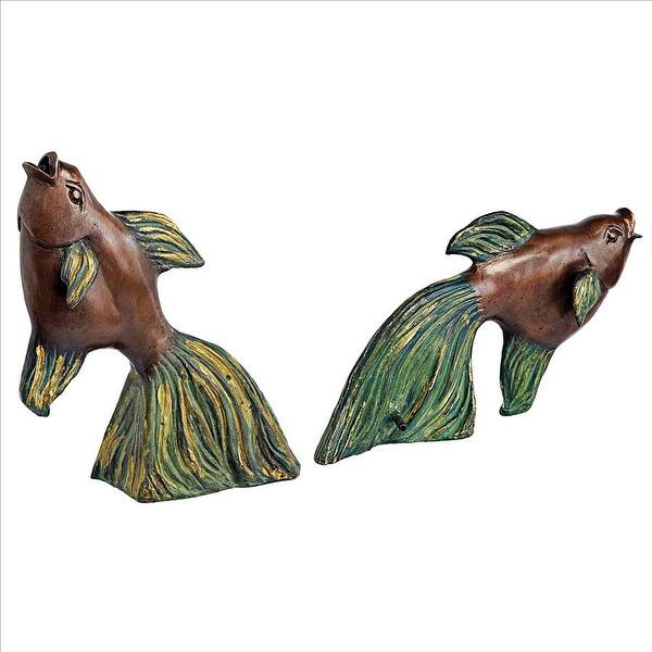 Design Toscano Betta Fish Spouting Bronze Pond Statues (Set of 2) - Bed ...