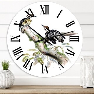 Designart 'Vintage Birds In The Wild VIII' Traditional wall clock - Bed ...