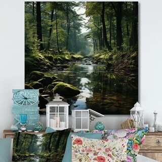 Designart "River Forest Hidden Treasure Scenery IV" River Wall Art ...