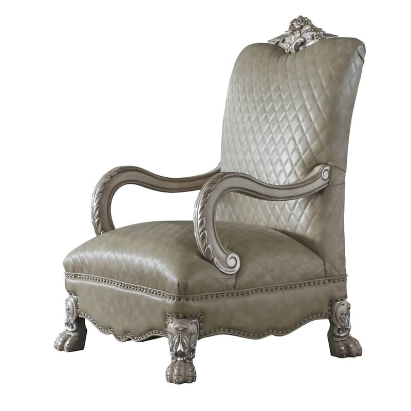 Adison Vintage Bone White Recessed Arms Accent Chair - Overstock - 38354810