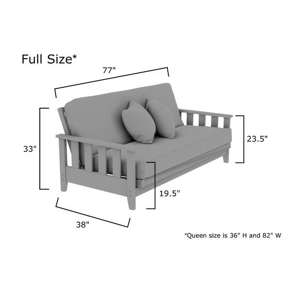 Canby Queen Warm Cherry Futon Set with Stratus Mattress and Cover - Bed ...