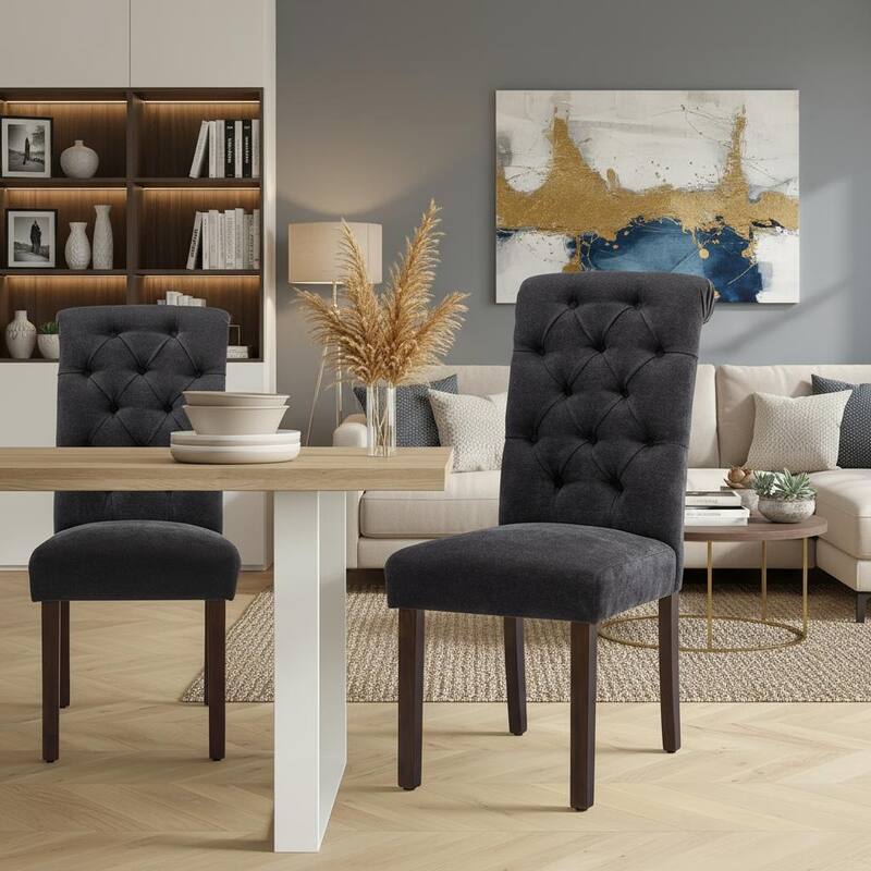 Black Upholstered Dining Chairs - Overstock