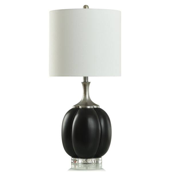 Brigg Silver Table Lamp - Black Polyresin Gourd Shaped Body - White ...