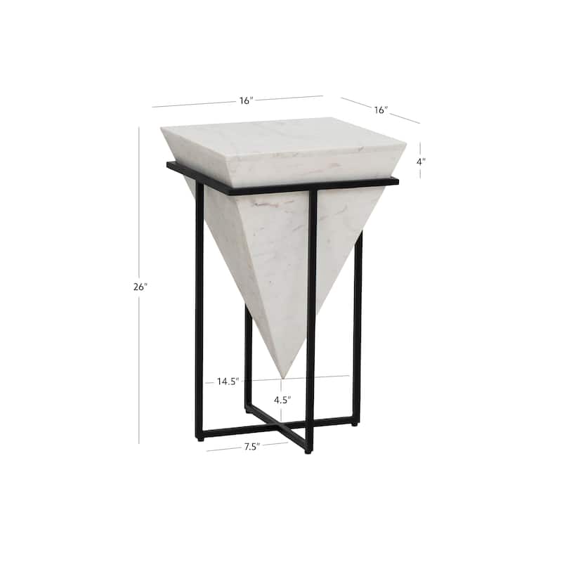 Coast to Coast Christie Metal and Marble Pyramid End Table - Overstock ...