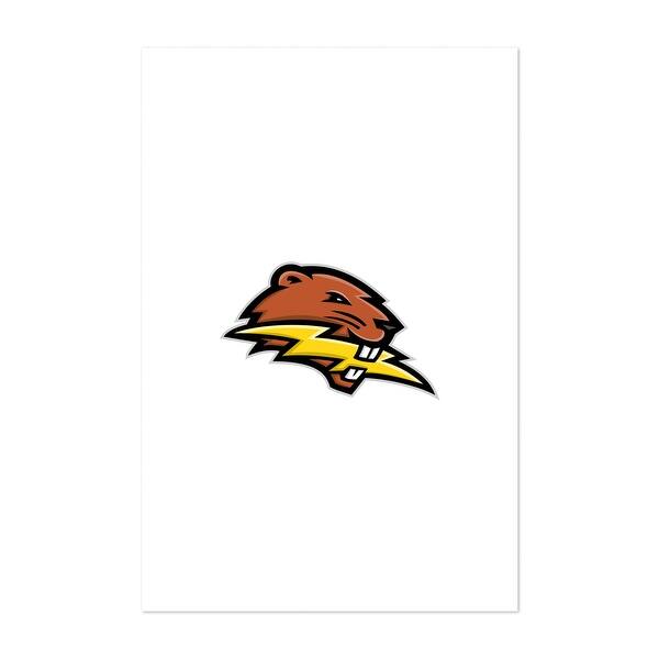 North American Beaver Lightning Bolt Mascot Nature Art Print/Poster ...