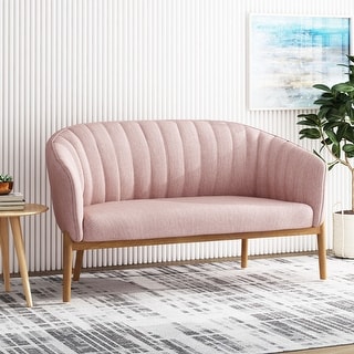 Shell Shape Loveseat Curved Channel Backrest 2-Seat Couches - Bed Bath ...