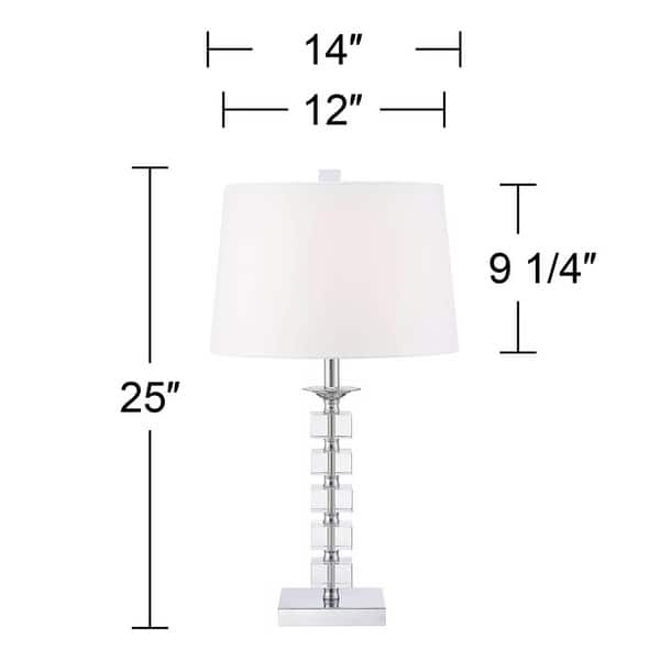 Modern Table Lamp Crystal Glass Stacked Cubes - 14" x 25" - Bed Bath ...