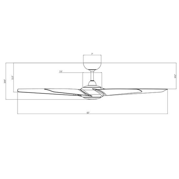 Lucid Indoor Outdoor 5-Blade Smart Ceiling Fan 62in with 3000K LED and ...