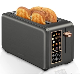Toaster 4 Slice, Long Slot Toaster with LCD Display Touch Buttons, 7 ...