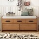 Rustic Storage Bench Shoe Bench with 2 Drawers and 3 False Drawers at ...