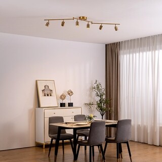 Shura 6-Light Brass Integrated LED Swivel Track Light with Rotatable ...