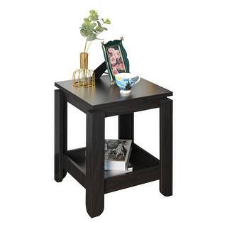 Wood Bedside End Table with shelf,back - Bed Bath & Beyond - 35529331