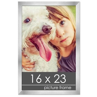 16x23 Frame Silver Pewter Wood Picture Frame with UV Acrylic, Foam ...