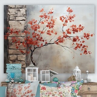 Designart "Fiery Red Maple Tree III" Tree Maple Wall Art - Bed Bath ...
