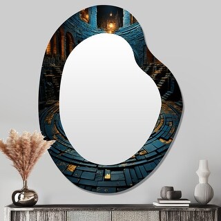 Designart - Ancient Stone Maya Labyrinth II - Maze Wall Mirror 3D ...