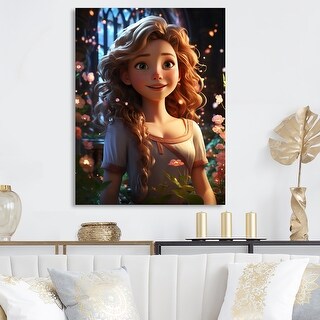 Designart "Fairytale Princess II" Superheros Metal Wall Art - Bed Bath ...